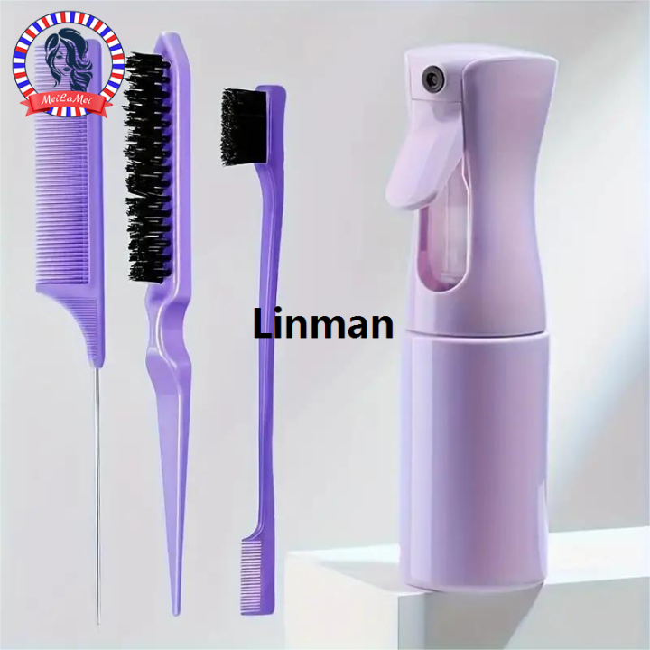 4pcs/Set Hairdressing Tools Set spray Bottle Rat Tail Comb Teasing Hair ...