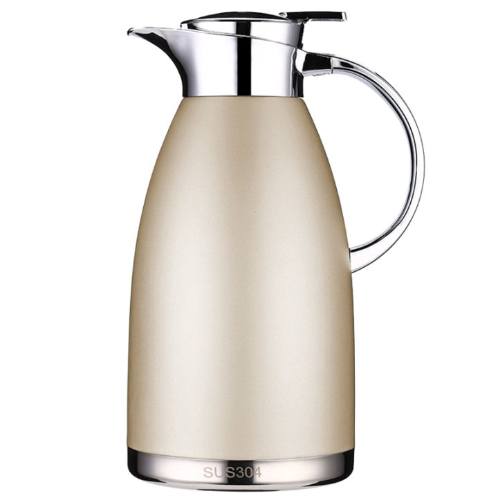 2.3L Thermal Hot Water Jug Pitcher Stainless Steel Vacuum Bottle Double Layer Insulation Cafe ...