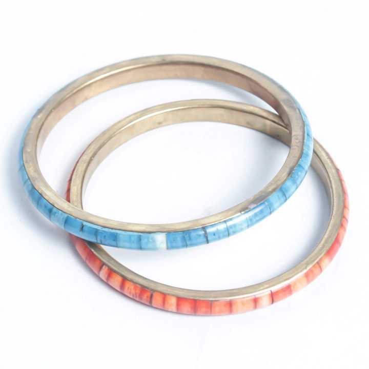 Blue/Red CP Pancha Dhatu Bangle Set For Women | Daraz.com.np