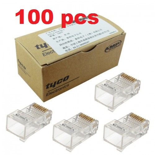 RJ45 Connector Set of 100pcs RJ45 connector 100pcs of packet | Daraz.com.np