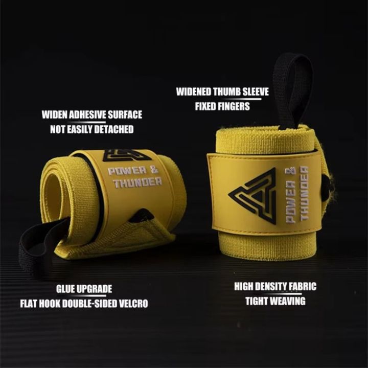 High Elastic Bench Press Fitness Wrist Wraps Anti-slip Adjustable ...