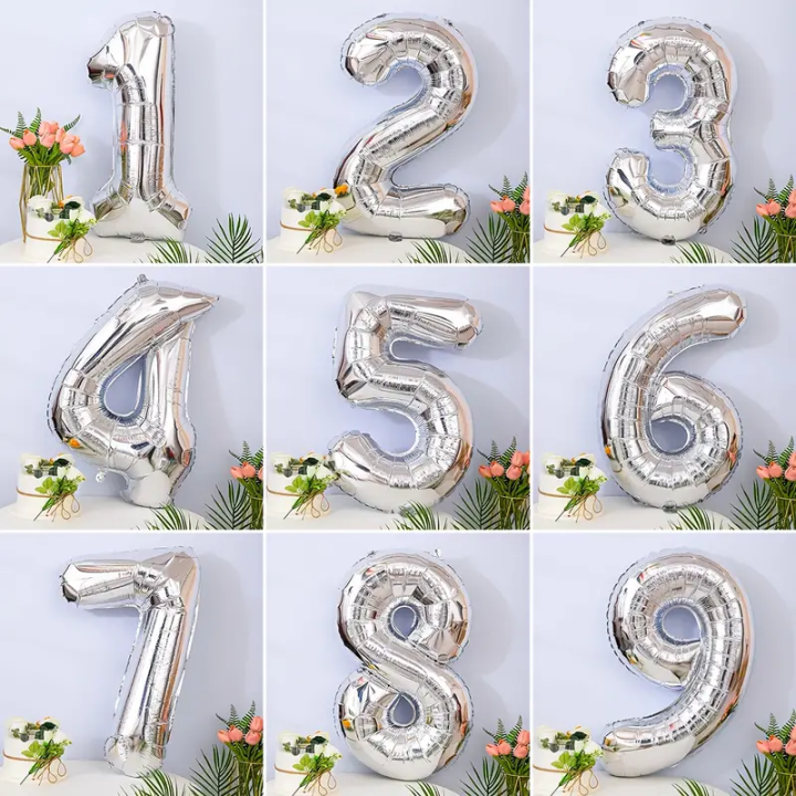 Ichhya Store Giant 32 Inch Silver Number Balloon | Daraz.com.np