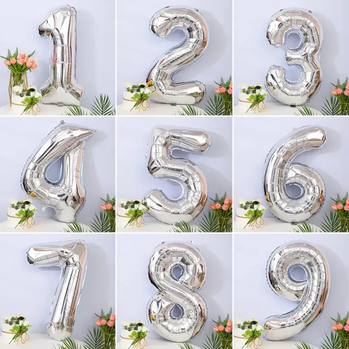 Ichhya Store Giant 32 Inch Silver Number Balloon | Daraz.com.np