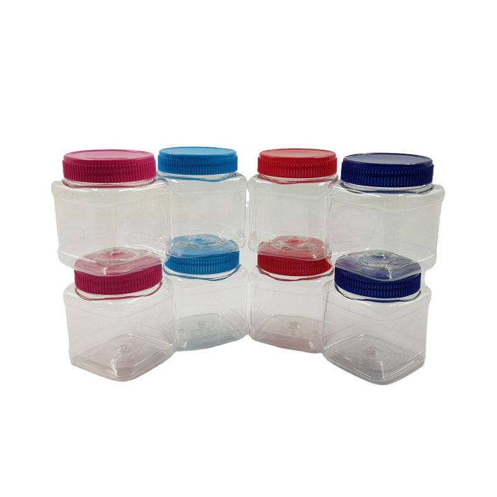 Plastic Jar / Small Plastic Jar with Multi Colour Lid for Kitchen ...