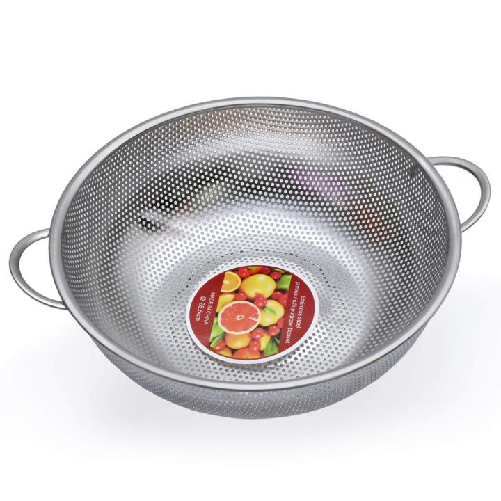 Stainless Steel Kitchen Colander Strainers Vegetable Basin Fruit Basket ...