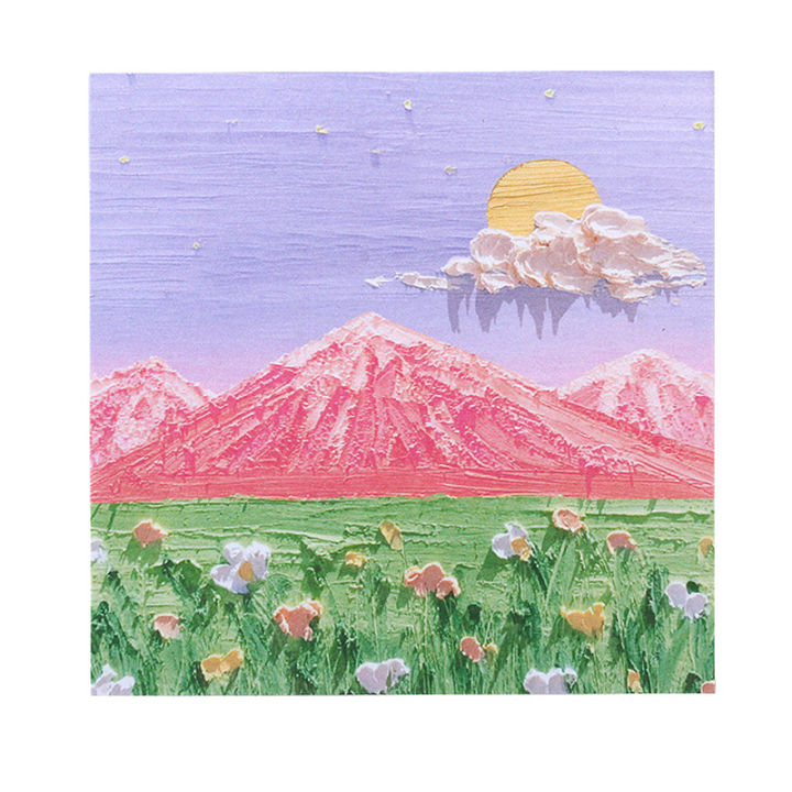 80 Sheets Oil painting landscape Writing Paper Sticky Memo Pad Message ...