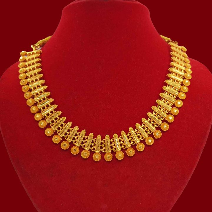 Gold Plated Heavy Bridal Design Mini Haar Necklace For Women | Daraz.com.np
