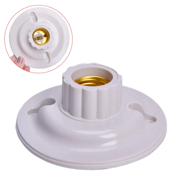 E27 LED Light Bulb Holder Round Socket E27 Base Hanging Lamp Socket ...
