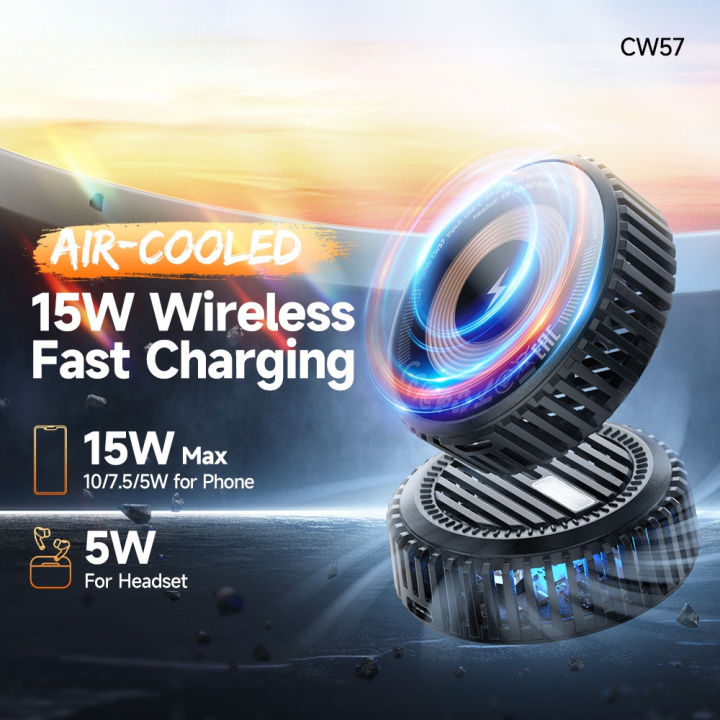 CW57 Fan Cooling Wireless Fast Charger 3in1 Magnetic Wireless Charging ...