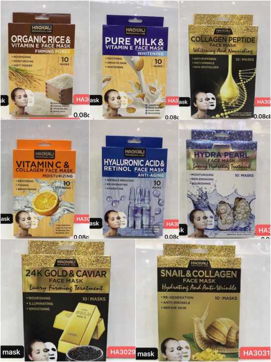 1 sheet & 10 sheets Haokali Collagen Face Mask - Unleash Smooth, Plump ...