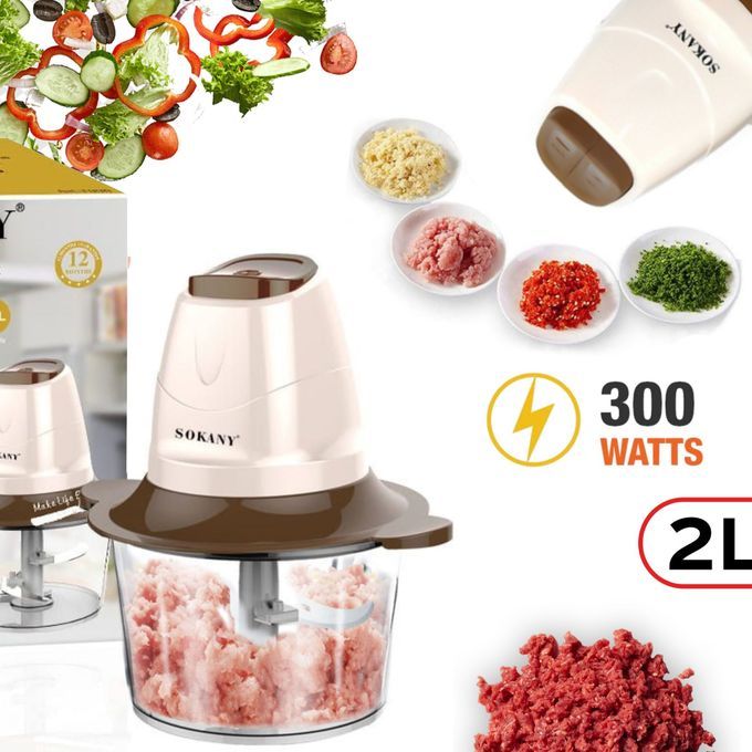 Sokany Mini Wonder Chopper SK-7006 Electric Meat Grinder 2L Electric Vegetable Chopper 300W By ...