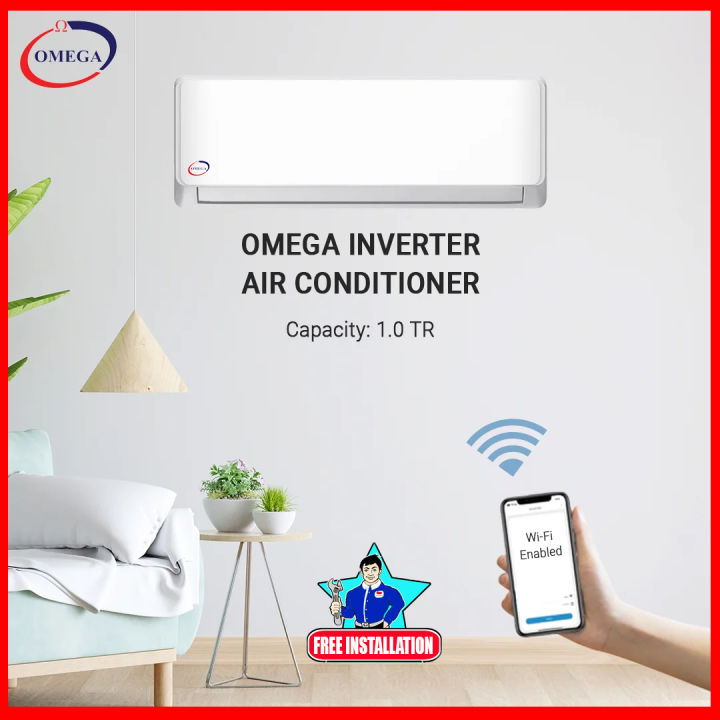 Omega 1.0 Ton Wall Mounted Inverter Air Conditioner With Free ...