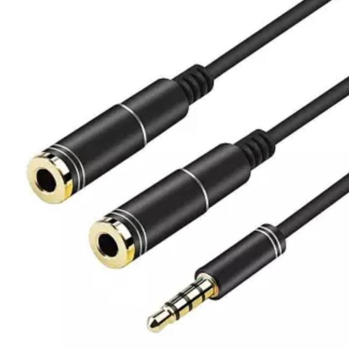 3.5mm Audio Cable Male to 2 Female Aux Cable Stereo Gold jack Splitter ...