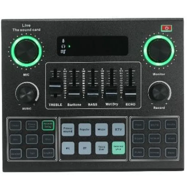 V9 Live Sound Card Bt Accompaniment Audio Mixer With Sound Effects ...