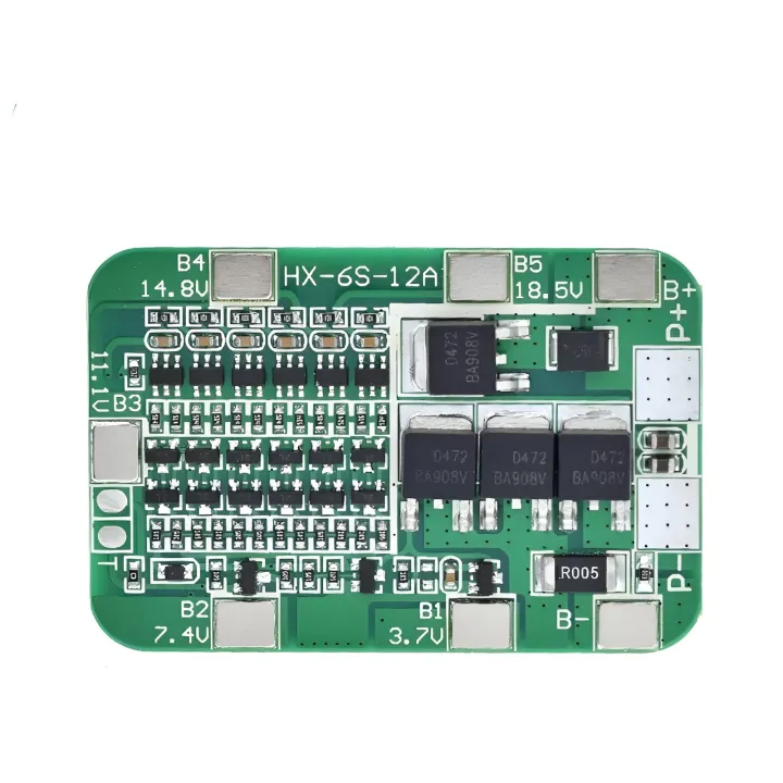 6S 15A 24V PCB BMS Protection Board For 6 Pack 18650 Li-ion Lithium ...