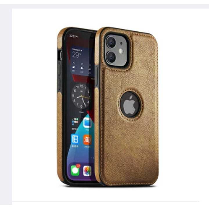 TPU With Logo Hole Leather Protective Mobile Back Cover for iPhone 13 Pro Max Case Logo Cut ...