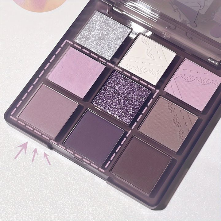Make-up eyeshadow finish, glitter, matte, pearl purple, 9 colors ...