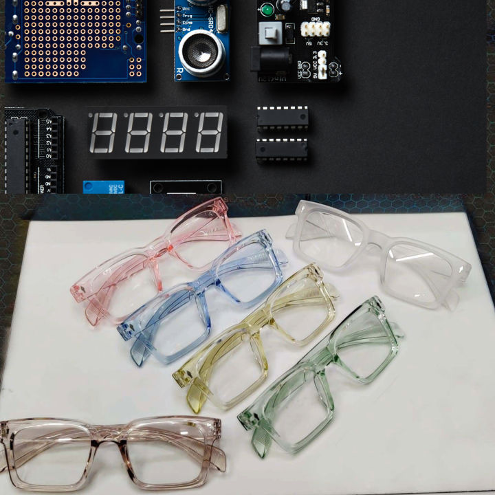 Transparent Square Zero Power Fashionable Eyewear Glasses For Jens ...