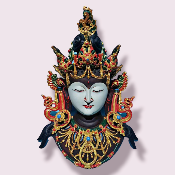 Tibetan Healing Green Tara Face Wall Hanging Resin Statue Nepal for ...