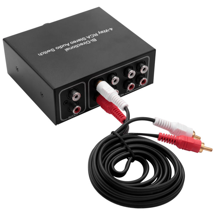 4 Way Bi-Directional Stereo Audio Switch 1 in 4 Out or 4 in 1 Out L/R ...
