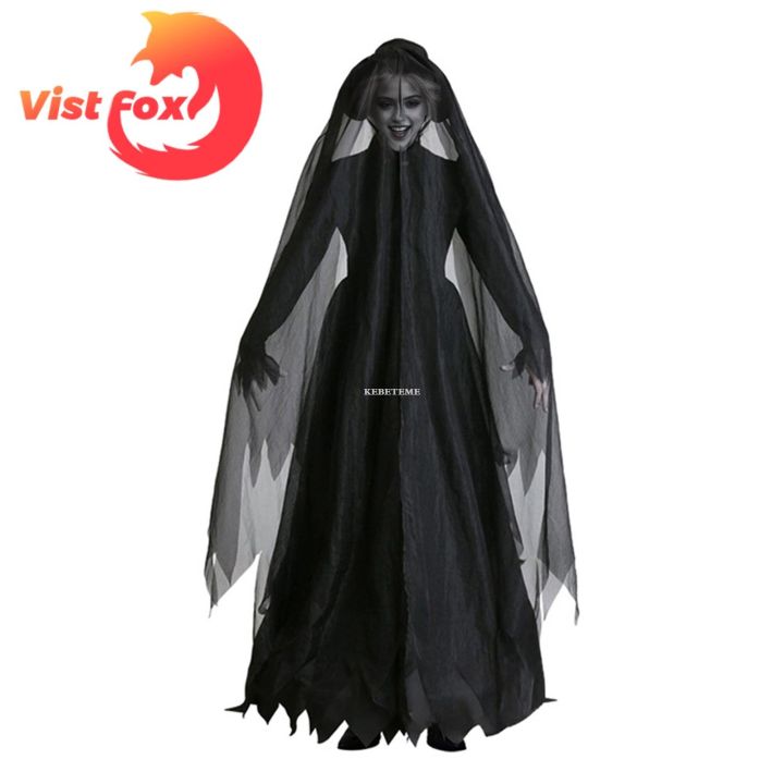 KEBETEMEDark Witchy Performance Dress Spooky Dark Witch Ghost Bride ...