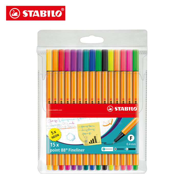 STABILO Point 88 Fineliners (15 pcs pack) By KitabKalam | Daraz.com.np