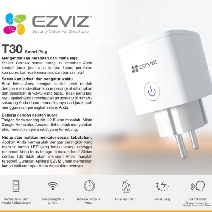 EZVIZ T30 Remote Control Smart Plug with Auto Shutdown Timer and ...