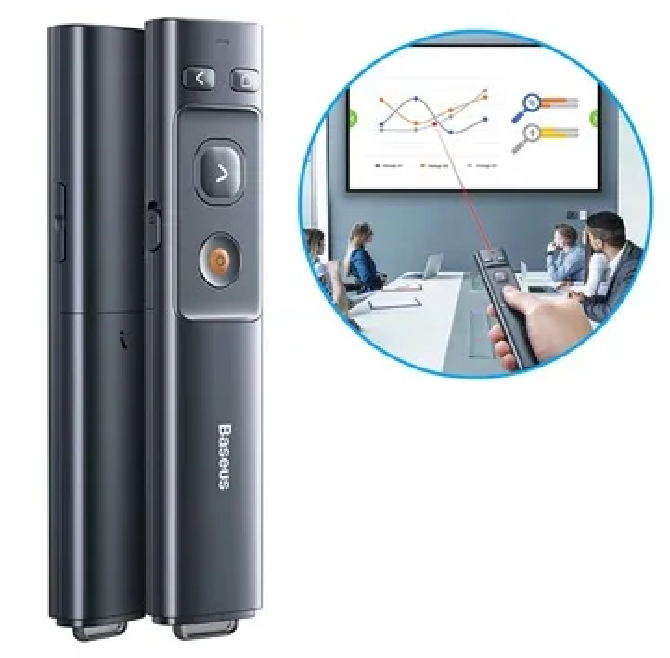Baseus Orange Dot Wireless Presenter with Laser Pointer & USB/Type-C ...