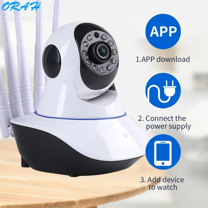 Indoor / Outdoor Wireless Security IP Camera, 5 Intercative Antennas ...