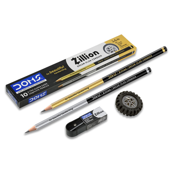 Doms Zillion Pencils | 10 X-TRA Super Dark Graphite Pencils | E-racer ...
