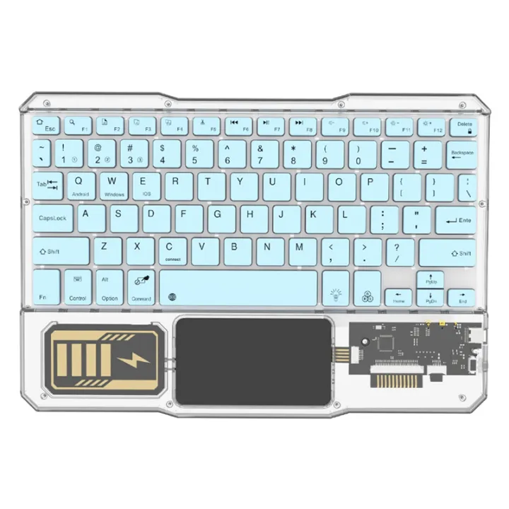 ARELENE Luminous Wireless Keyboard Rechargeable Touchpad Keyboard ...