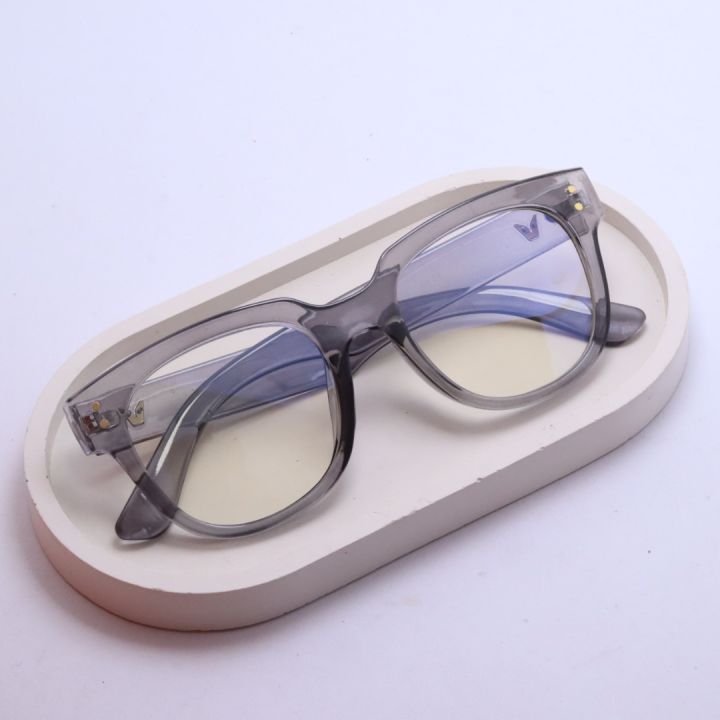 Blue Ray Cut V Square Design Black Transparent Grey Brown Colour Glass ...