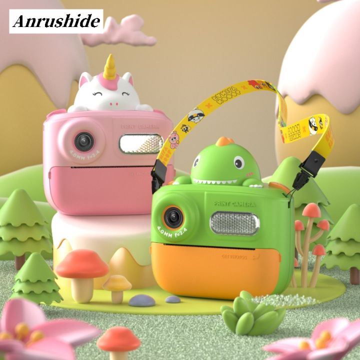 Anrushide Gift Toy Camera Dual HD Kids Photo Print Instant Camera ...