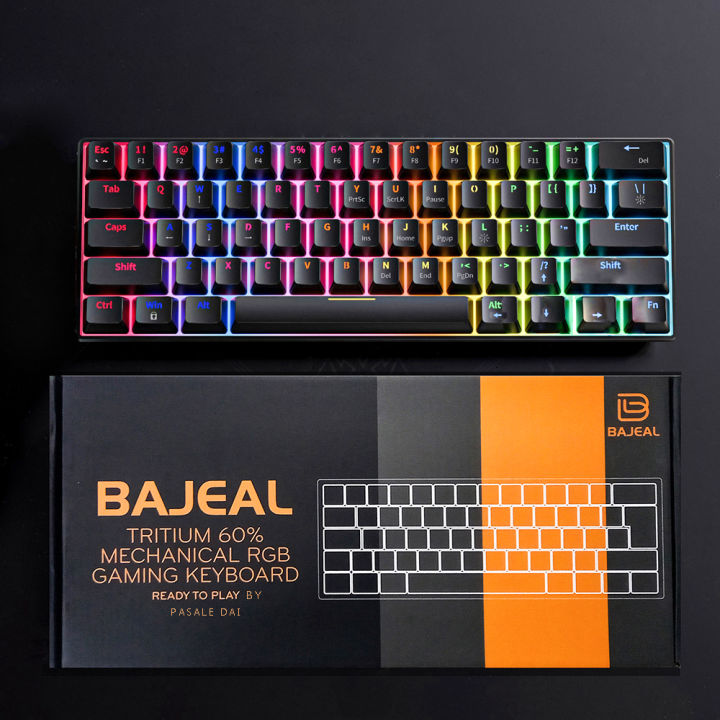 Bajeal Tritium Rainbow RGB Gaming Mechanical Keyboard Blue Switch ...