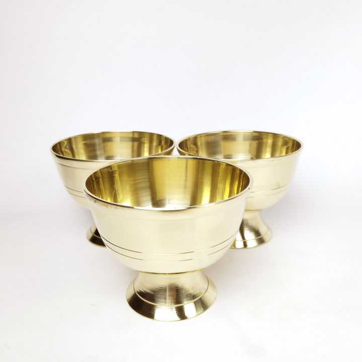 Brass Bowl (Kachaura) 7.5 Cms (Set of 3 Bowls) | Shiva Metal Udhyog ...