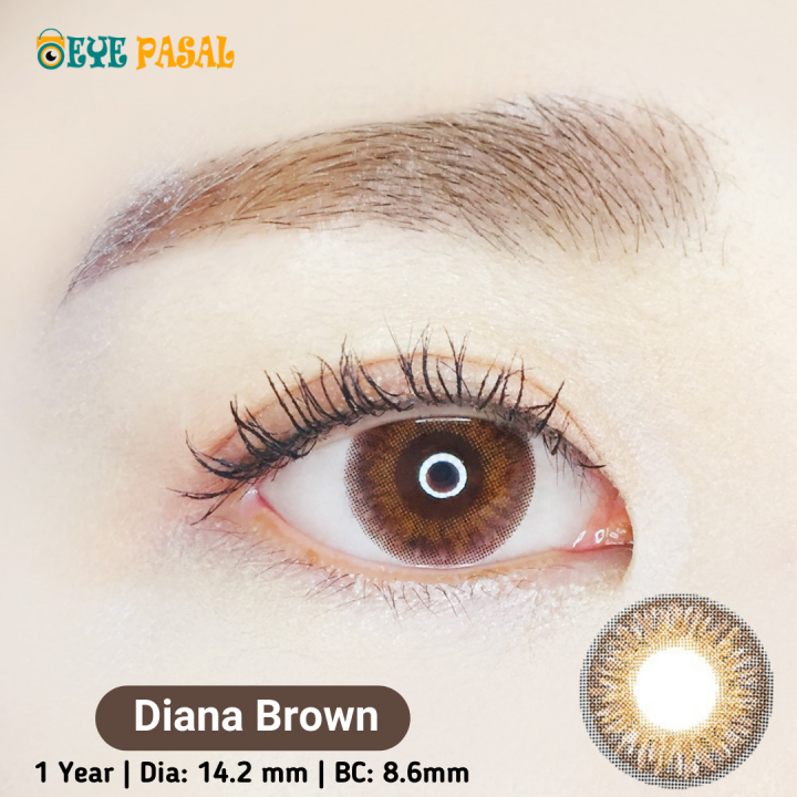 Opti-Color Diana Brown Color Contact Lens, 1 Pair, Power -0.50 to -3.75 ...