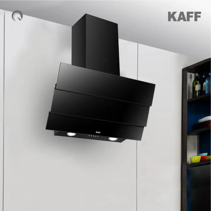 KAFF Chimney | JIFF 60 |Full Black Tempered Glass Finish |Matt black ...