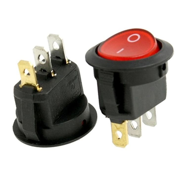 Round Switch 10A 250V AC SPDT ON-OFF Round Rocker Switch With Indicator ...