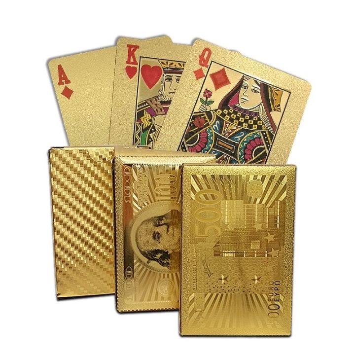 24K Golden Playing Cards Waterproof Cards Golden Playing Card Set ...