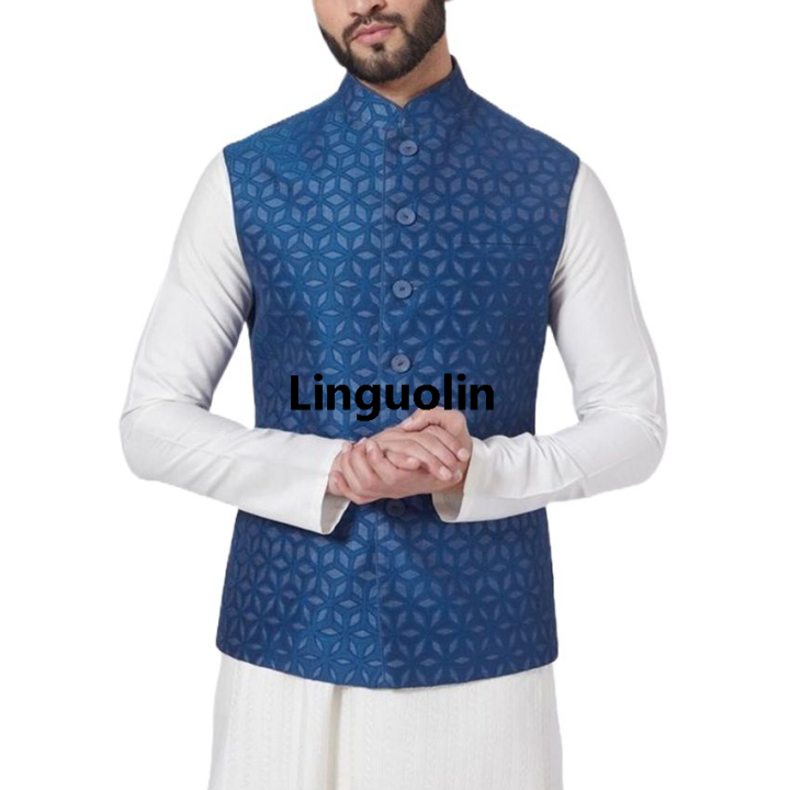Linguolin Premium koti for men | Blue waistcoat for men | Indian koti ...