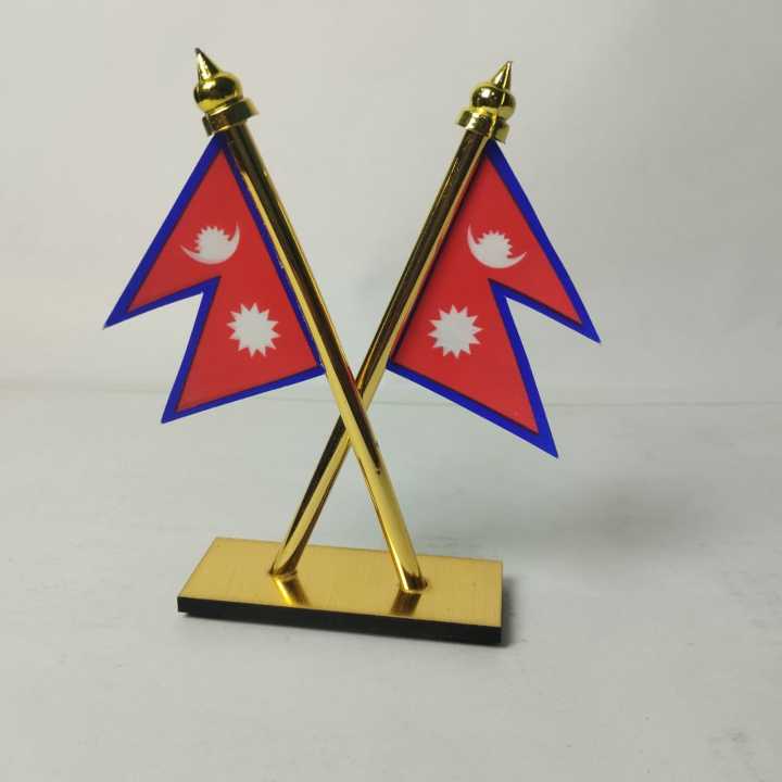 2 Nepal flag with stand for office and table top use also for car ...