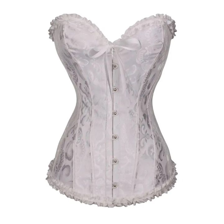 Women Gothic Satin Brocade Stays Corset Bustier Top Waist Shaper ...