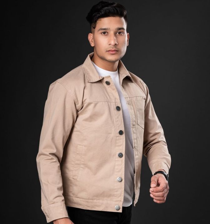 Men's Summer Twill Denim Jacket (Cream) | Daraz.com.np