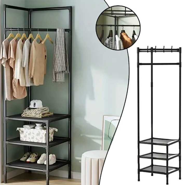 Multi-Function Corner Coat Rack 3 Tier Shelves|| | Daraz.com.np