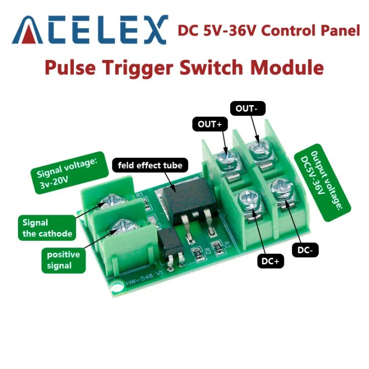 DC 5V-36V Electronic Pulse Trigger Switch Control Panel MOS FET Field Effect Module Driver for ...