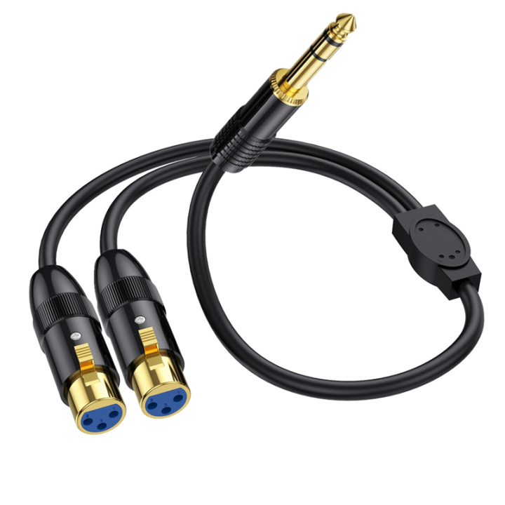 ARELENE Dual Female XLR to 1/4 Inch TRS Stereo Male Plug Y-Splitter ...