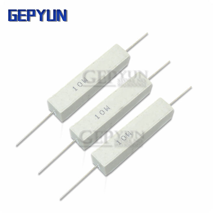 10pcs 10W Cement resistance resistor 1 2 5 8 10 15 20 25 100 ohm 1R 2R ...
