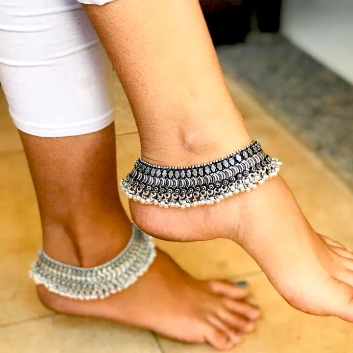 Silver Oxidized Toned Ethnic Style Pauju For Women- Jewels of Nepal ...