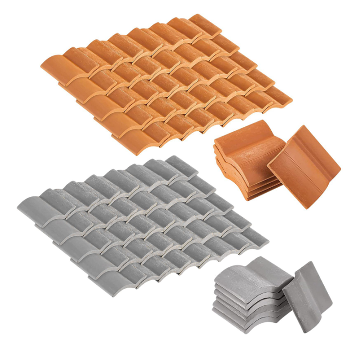 600Pcs Roof Tiles Building Set Miniature Tiles Shingles Fake Tile ...