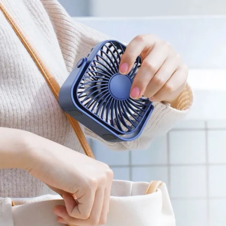 Portable 3 Speed Desk Fan 360° Rotating Low Noise Electronic Fan Mini ...